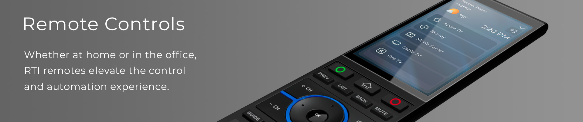 Remote Controls | Automation Remote Controls | RTI Remotes